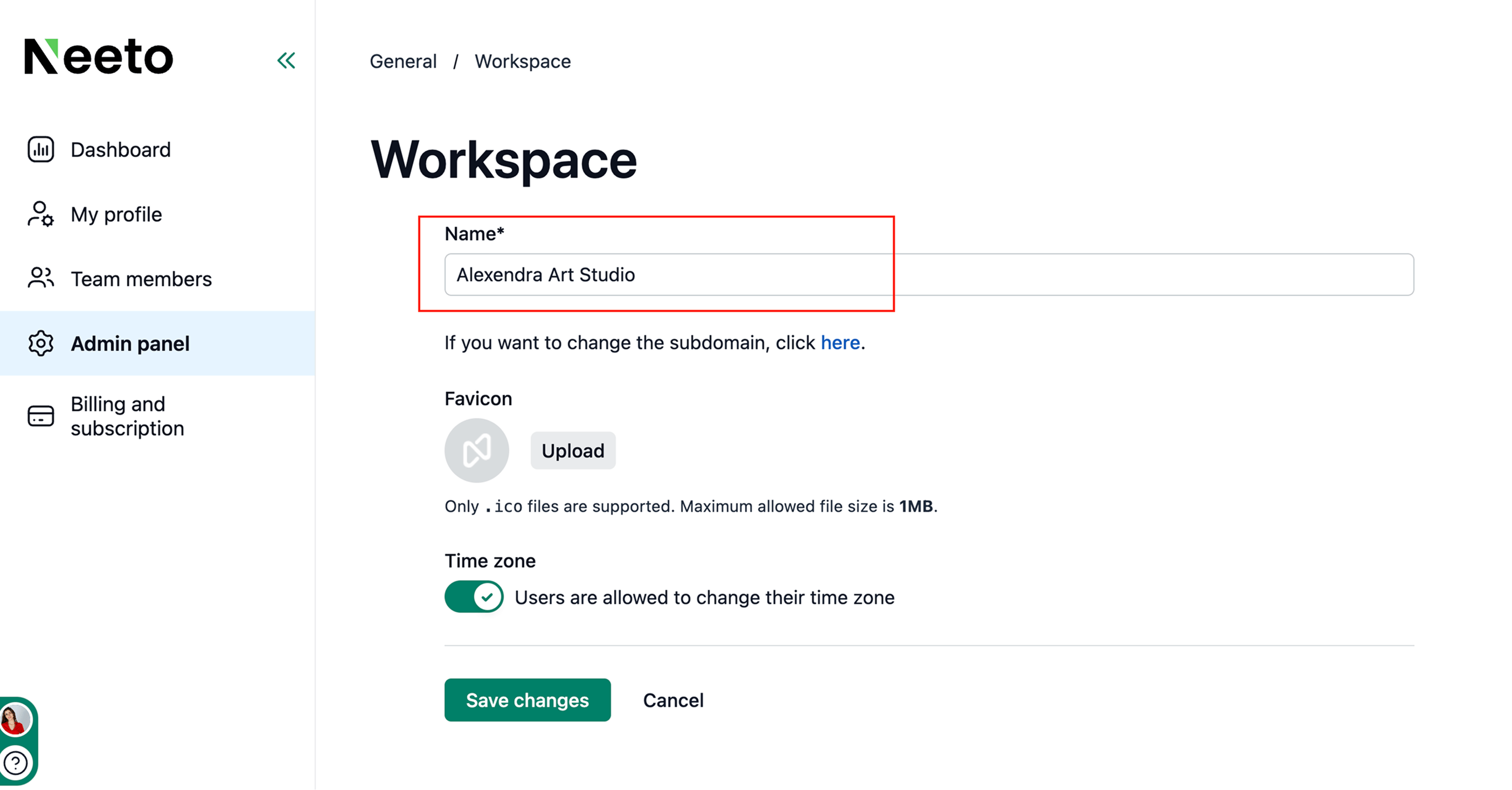 Change workspace name | NeetoCode